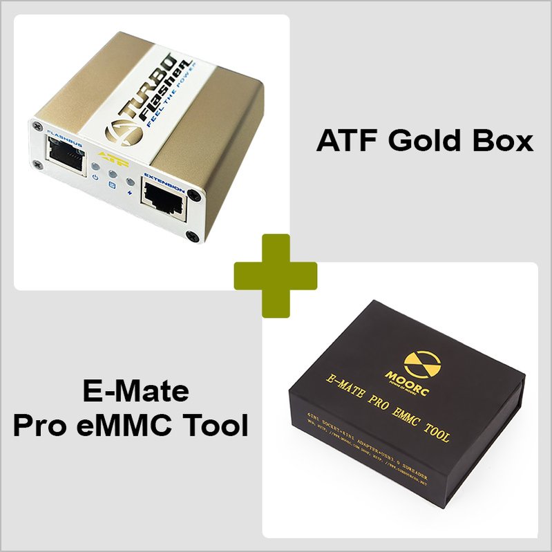 ATF Gold Box + E-Mate Pro eMMC Tool Combo Pack - GsmServer