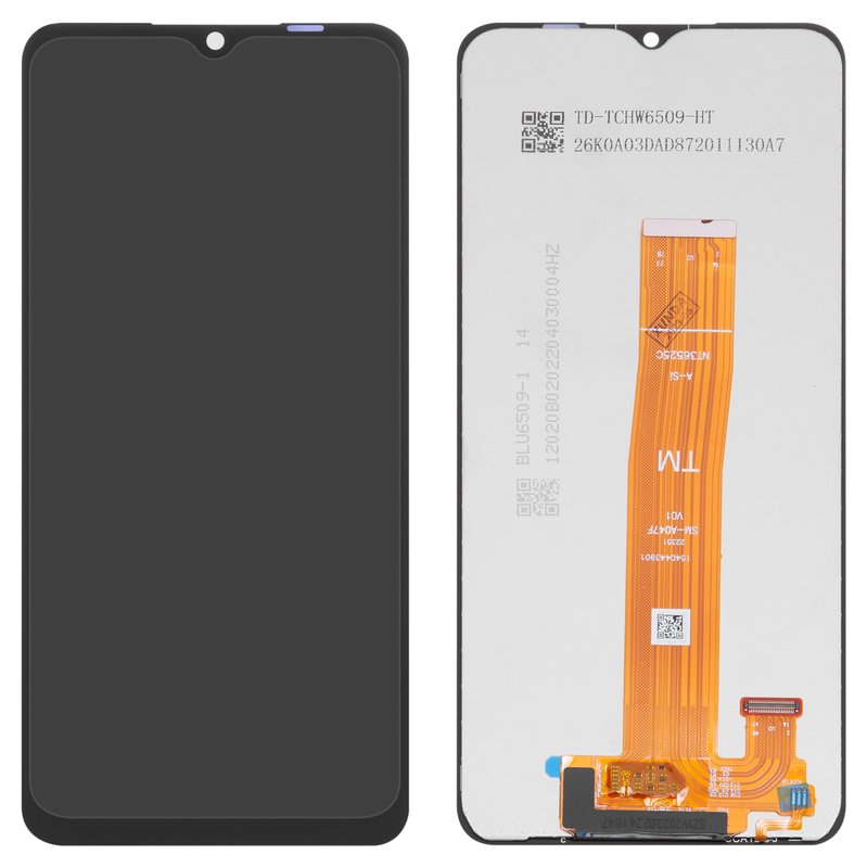 LCD compatible with Samsung A047 Galaxy A04s, (black, without frame, original (change glass ...